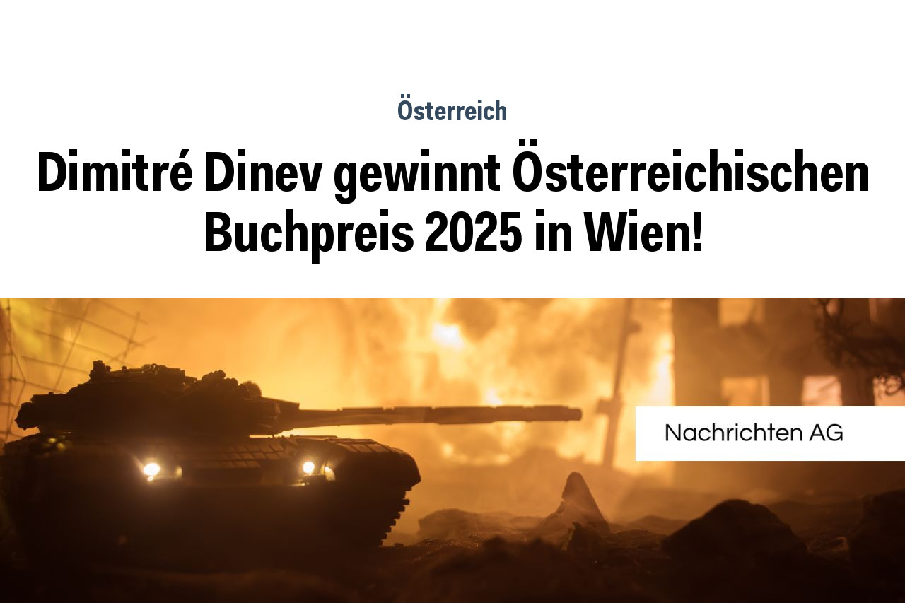 Dimitré Dinev võitis Viinis 2025. aasta Austria raamatuauhinna!